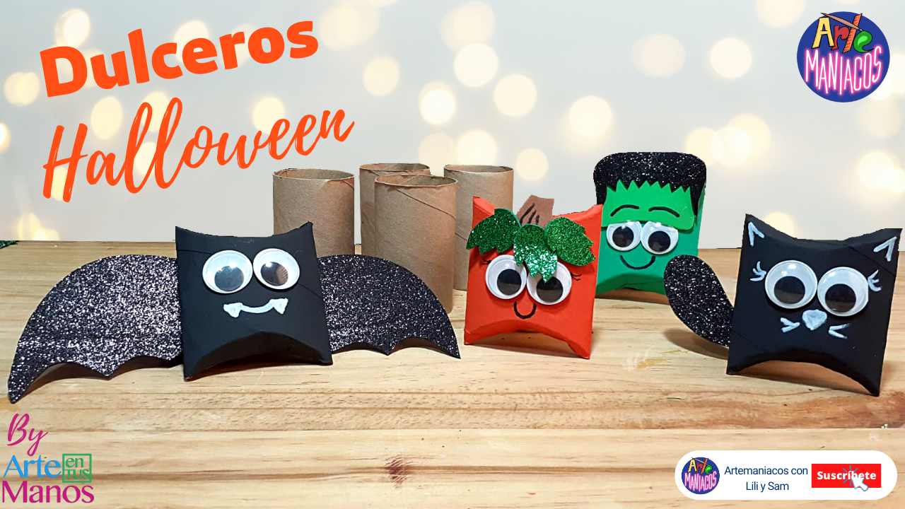 Dulceros para Halloween, Gato, Murciélago, Frankenstein y Calabaza con ...