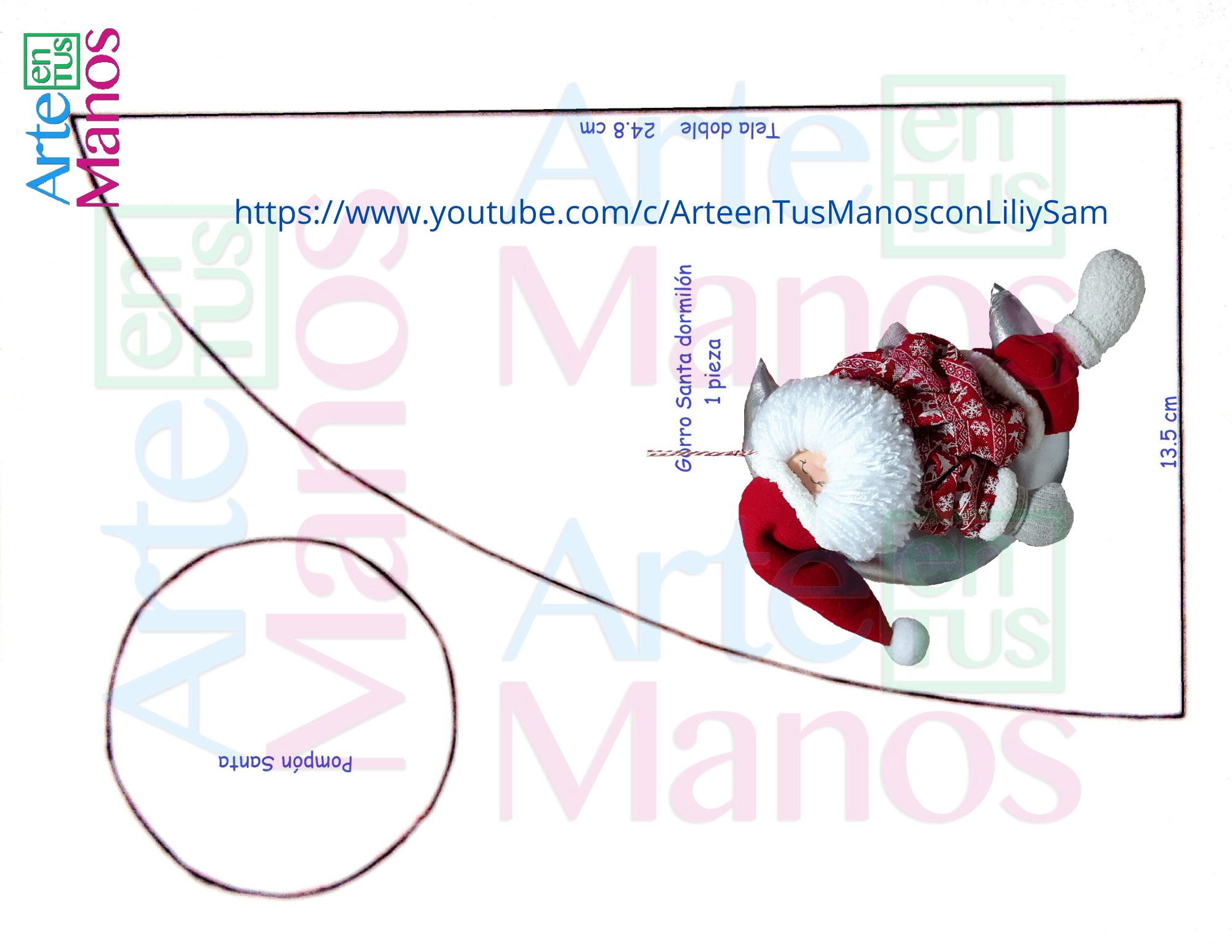 Santa Claus Dormilón en la Luna, Tutorial con Arte en Tus Manos - Arte ...