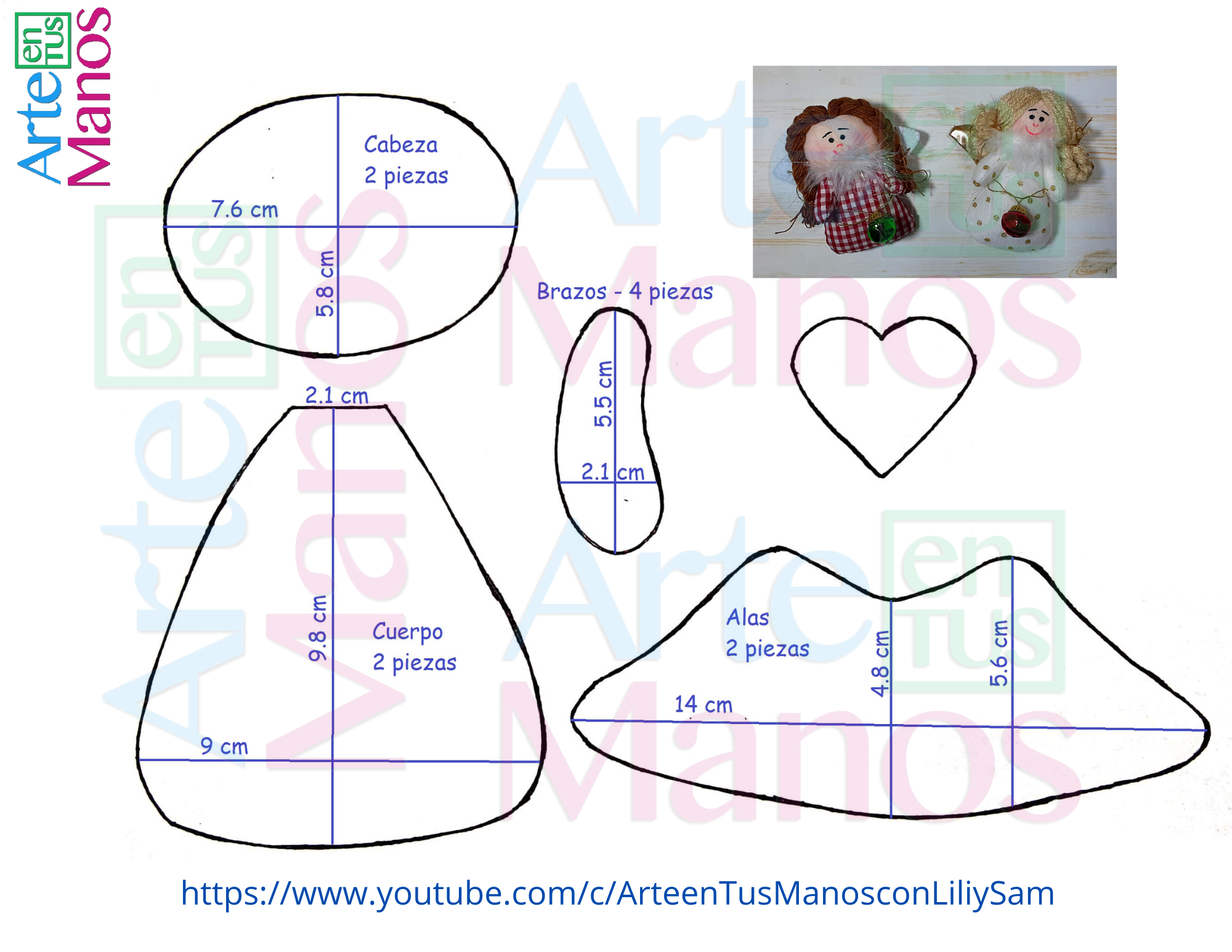 Angelitos Decorativos en Tela, Fácil con Arte en Tus Manos - Arte en ...