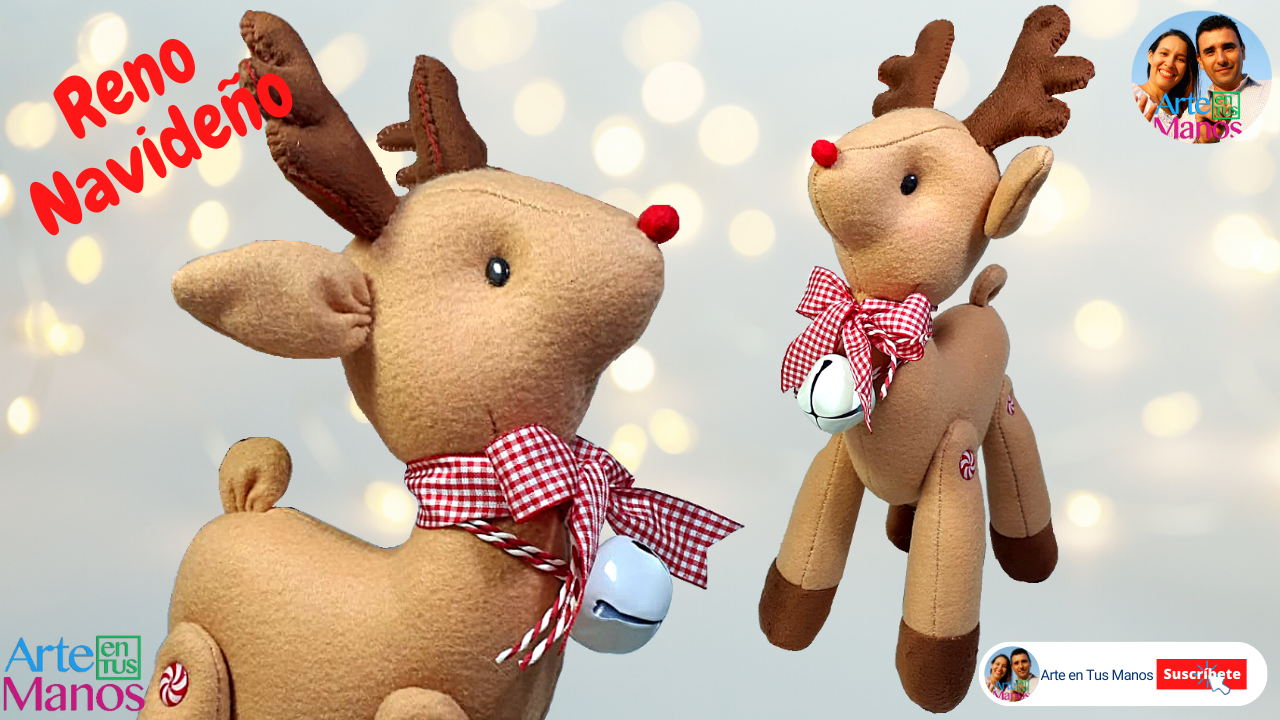 Reno Navideño en Fieltro, Tutorial Arte en Tus Manos - Arte en Tus ...