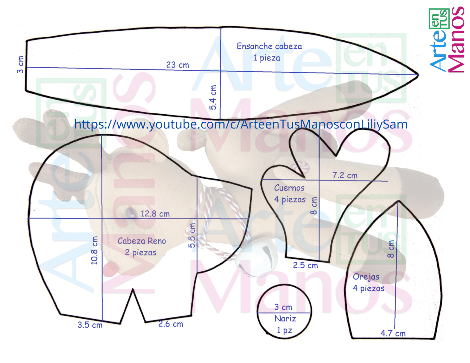 Reno Navideño en Fieltro, Tutorial Arte en Tus Manos - Arte en Tus ...