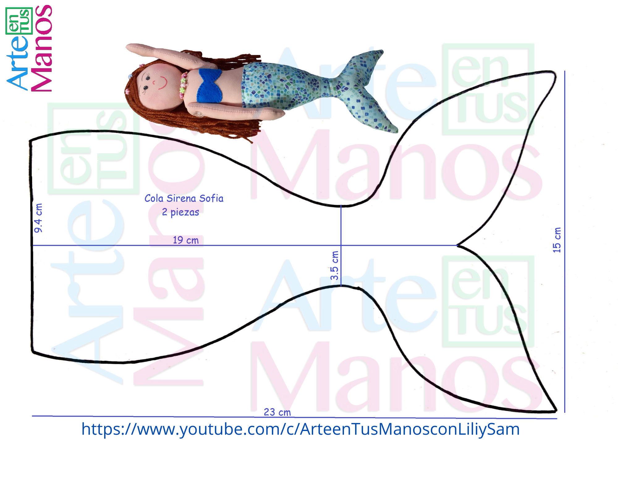 Muñeca Sirena de Trapo Sofía, Fácil Arte en Tus Manos - Arte en Tus ...