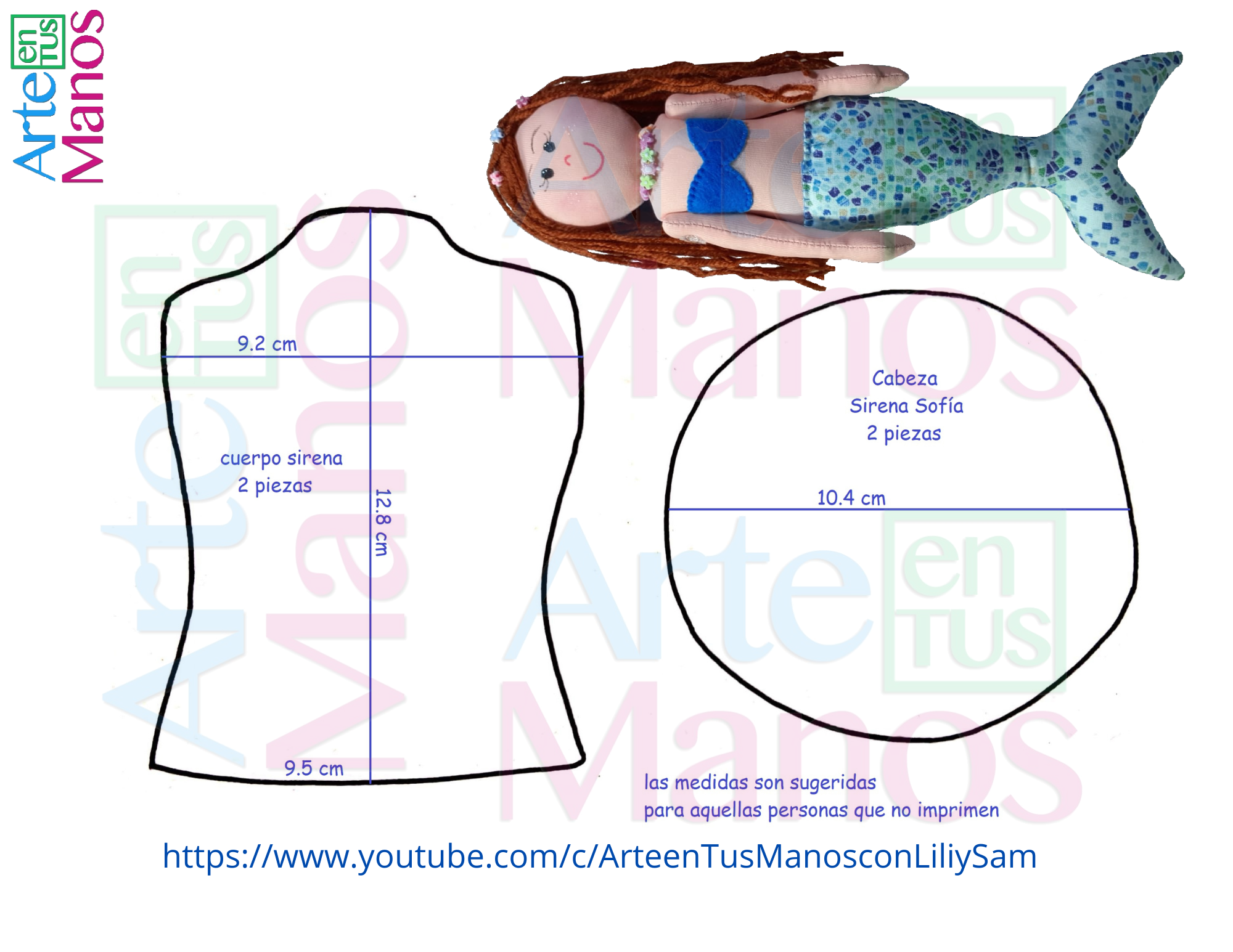 Muñeca Sirena de Trapo Sofía, Fácil Arte en Tus Manos - Arte en Tus ...