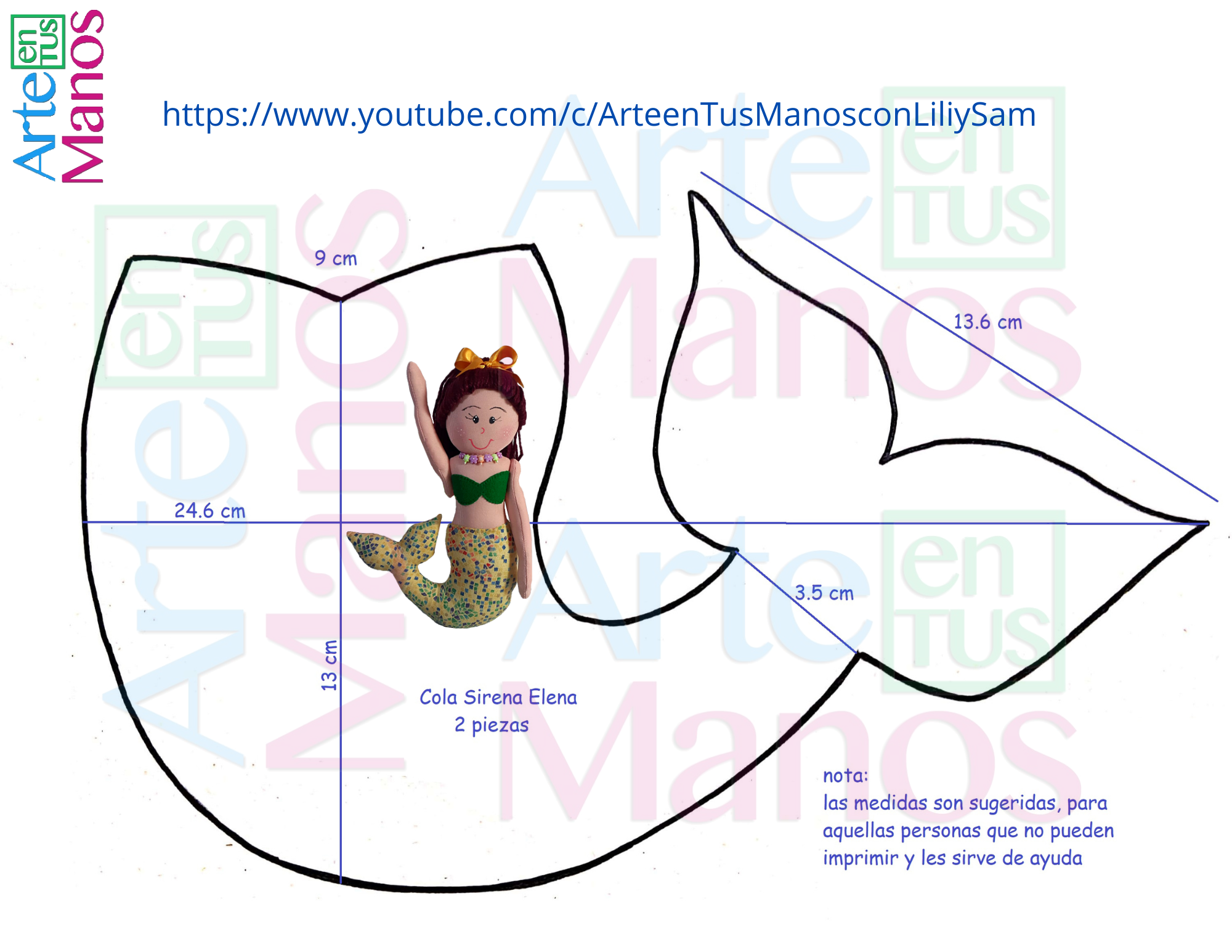 Muñeca de Trapo, Sirena Elena Arte en Tus Manos - Arte en Tus Manos con ...