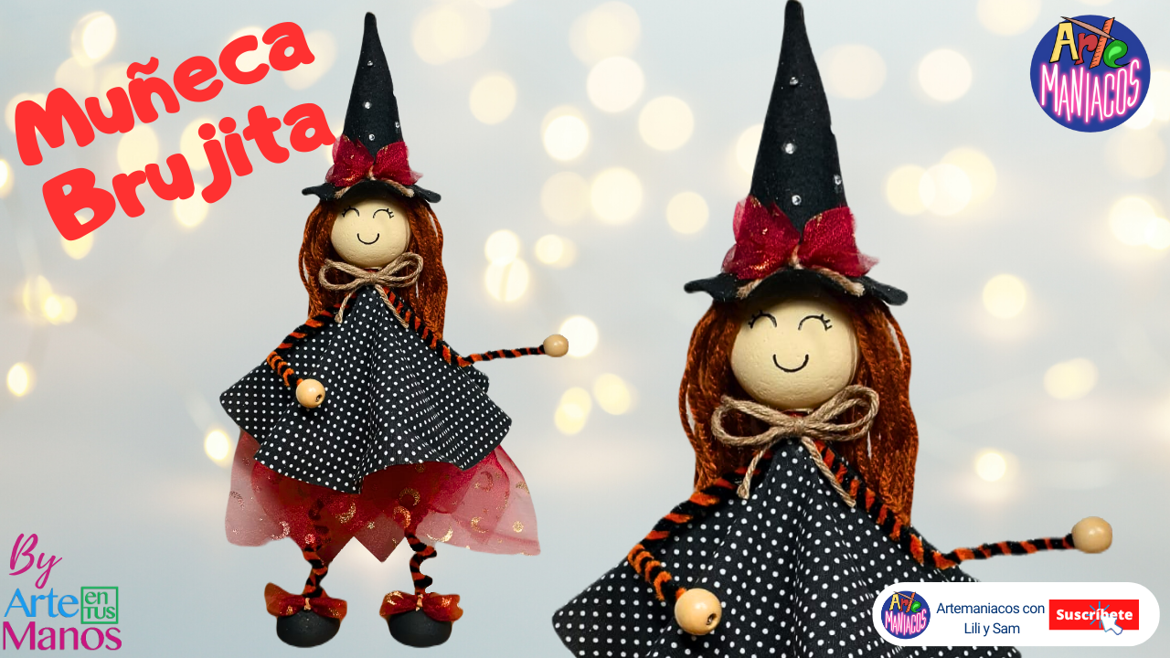 BRUJITAS COLGANTES Para Halloween, Fácil y Económico Con Artemaníacos ...