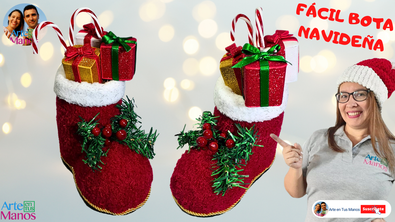 BOTAS NAVIDEÑAS FÁCILES Con Arte en Tus Manos - Arte en Tus Manos con ...