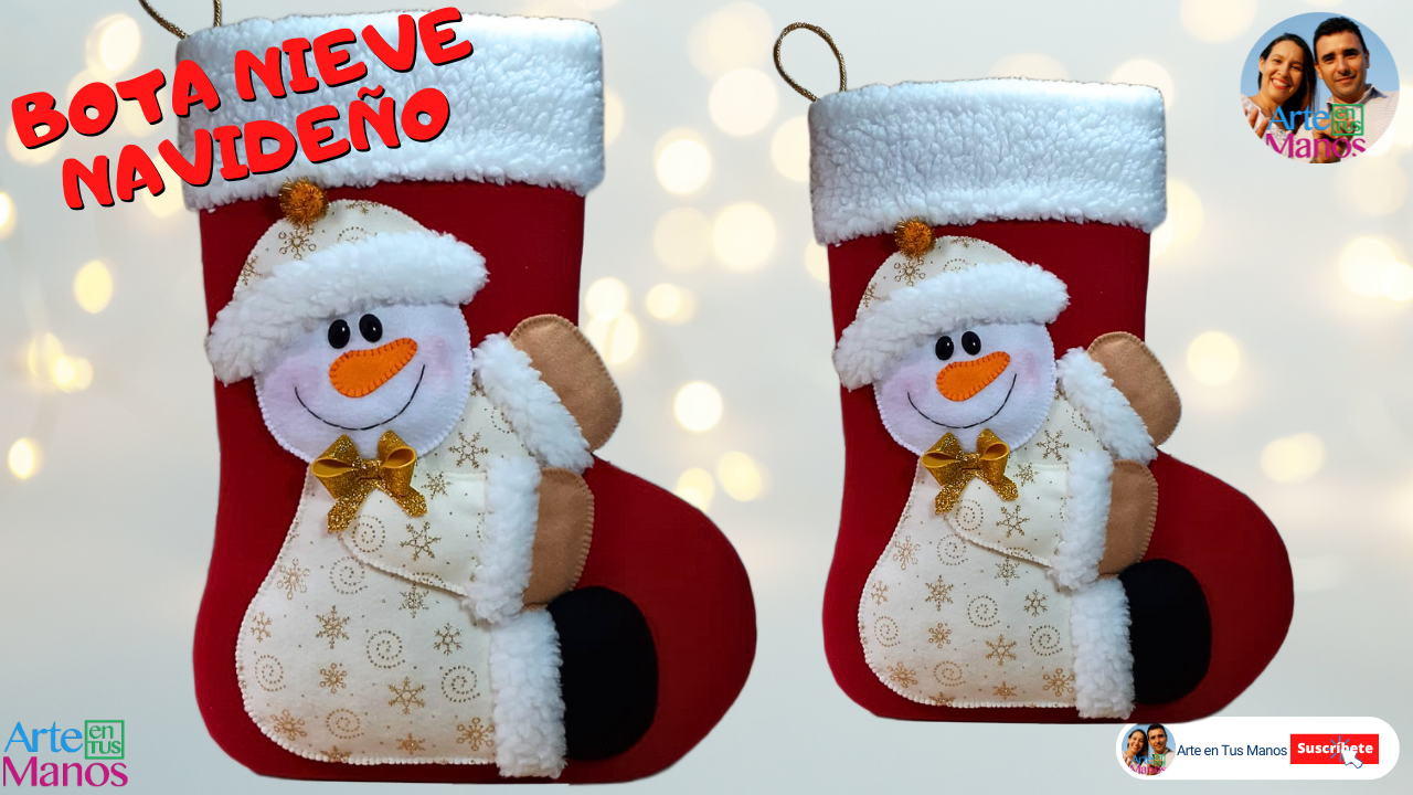 BOTAS NAVIDEÑAS y Muñecos de Nieve, Fáciles, Hermosas Con Arte en Tus ...